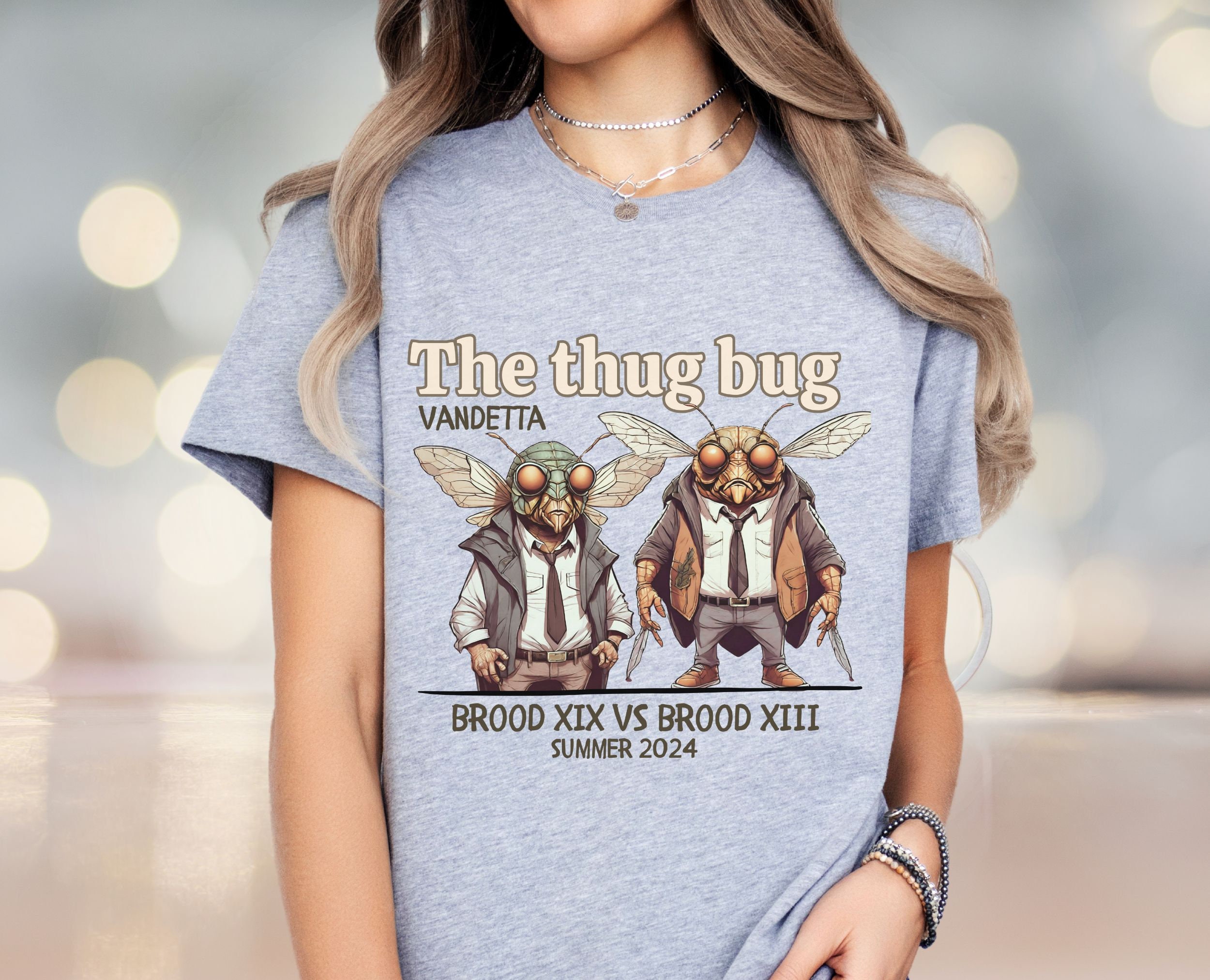 Cicada Shirt 2024 Cicada Thug Tee Funny Cicada Gangster T-shirt Cicada ...