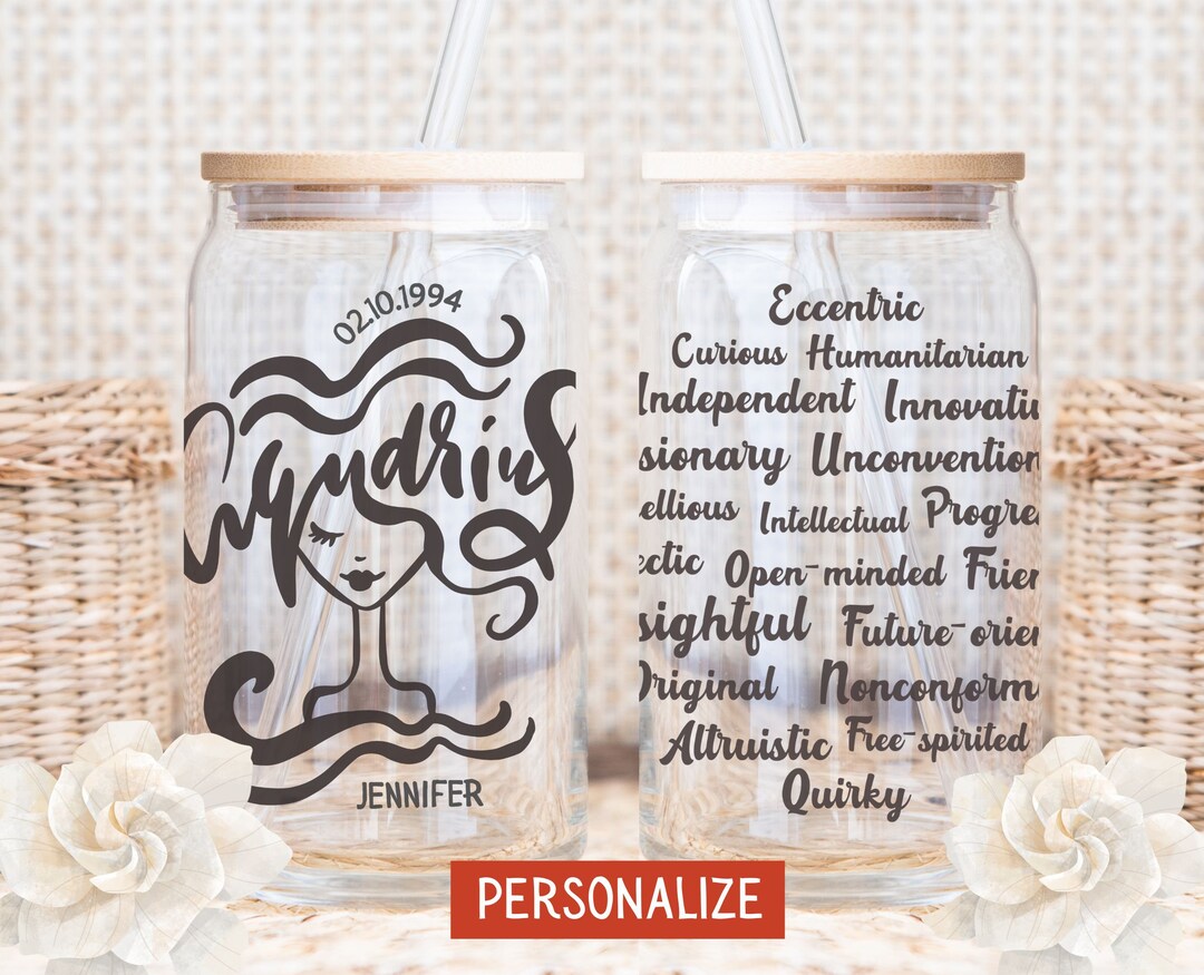 Personalized Iced Coffee Cup, Custom Beer Can With Lid and Straw, Party ...