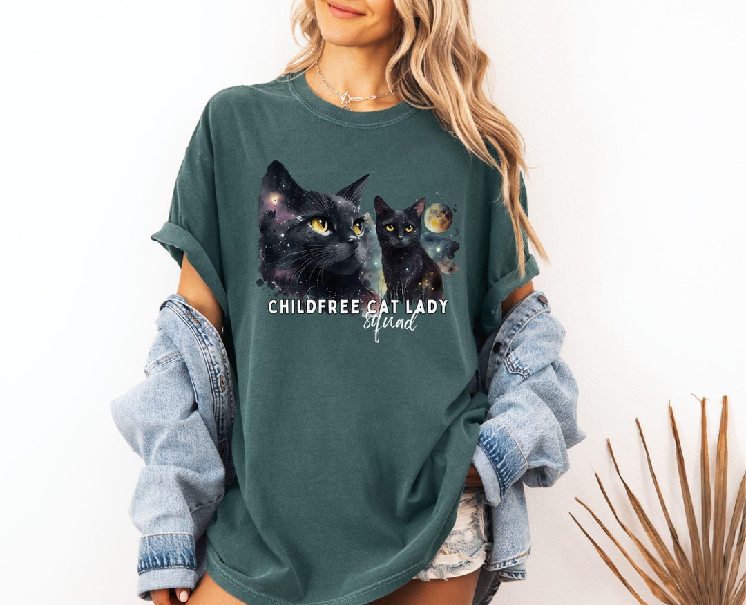 Comfort Colors Tee, Childfree Cat Lady Squad Shirt, Childless Cat Lady ...