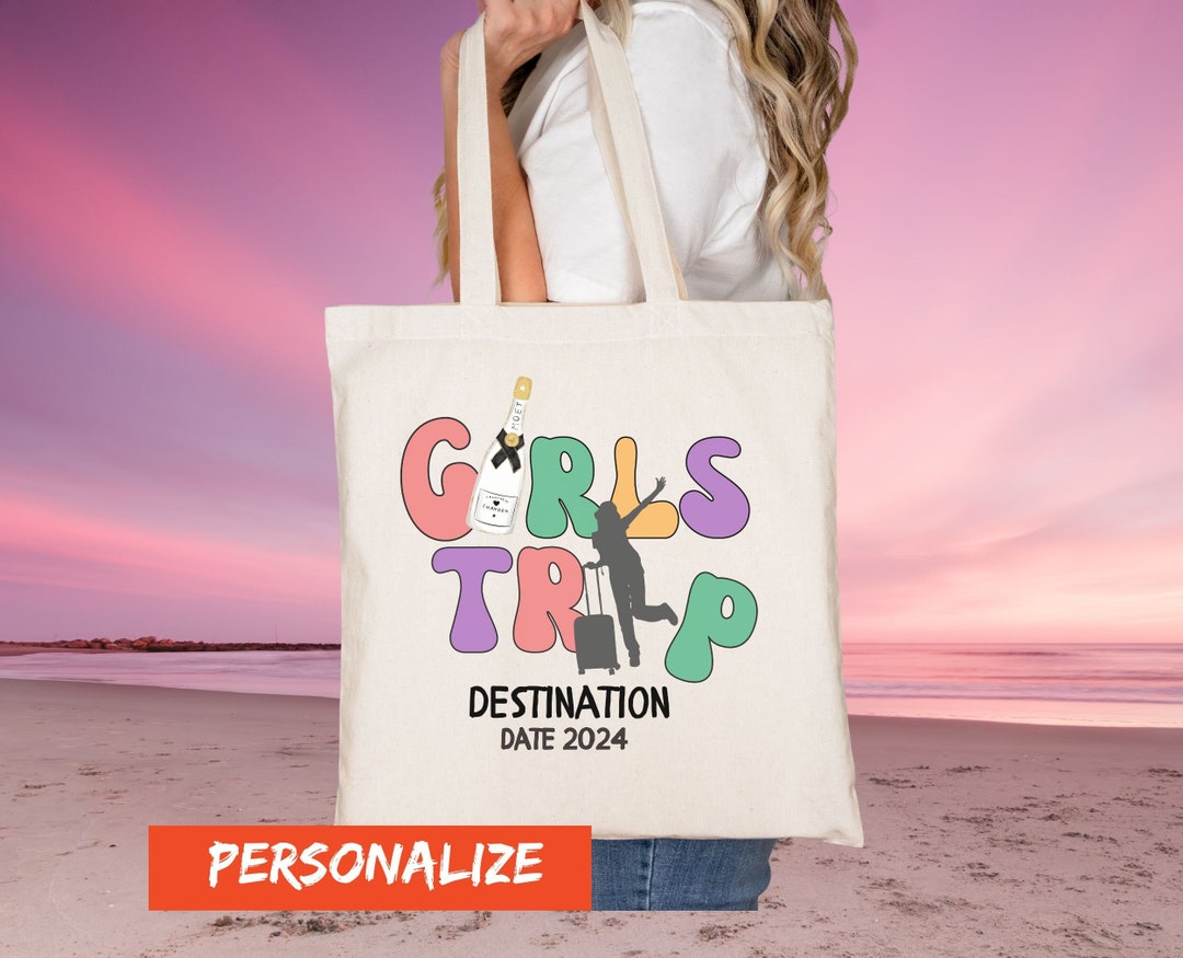 Custom Girls Trip Tote Bag, Girls Vacation Travel Bag, Gift for ...
