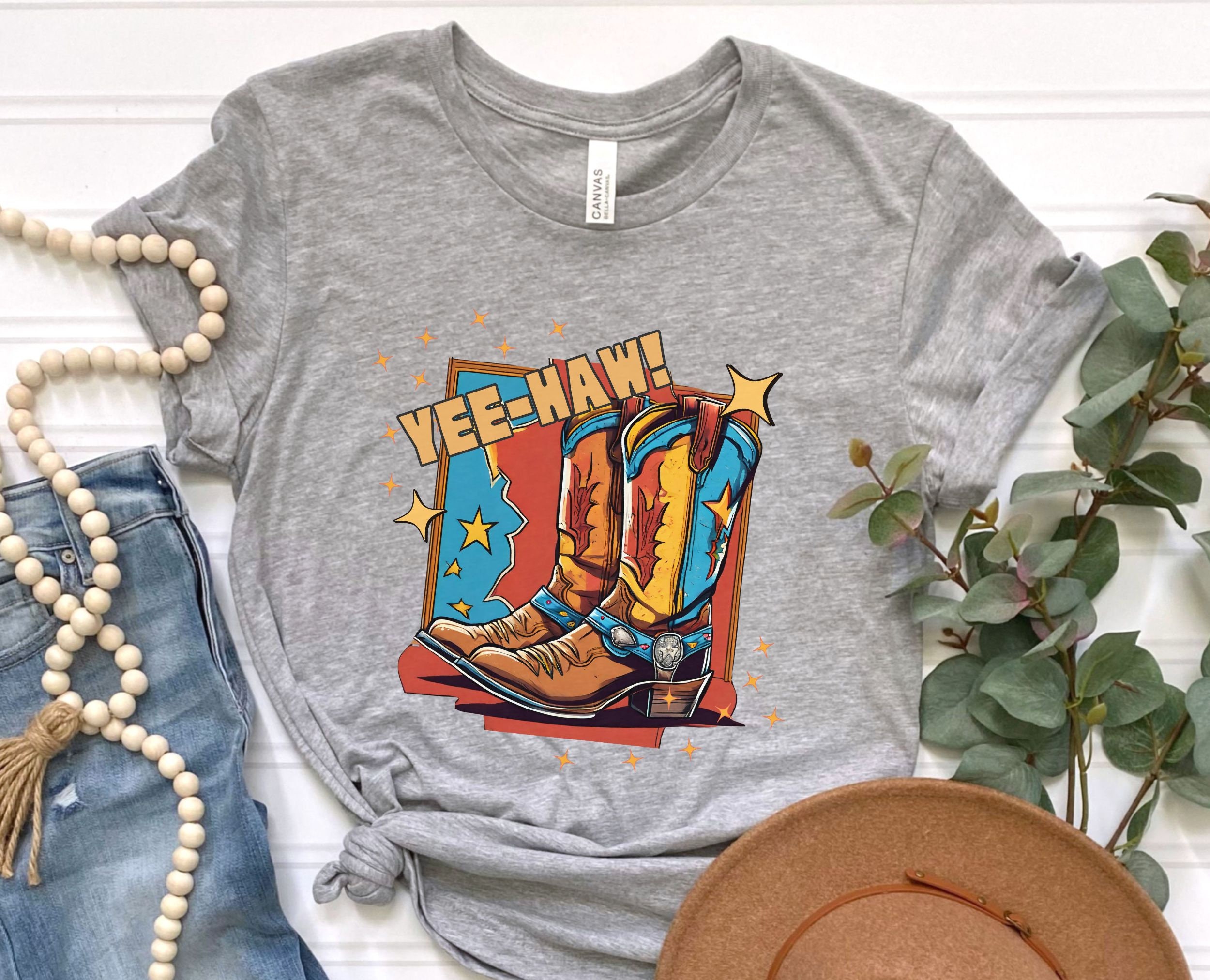 Cowboy Boots Shirt, Country Concert Tee, Western Graphic Tee, Cute ...