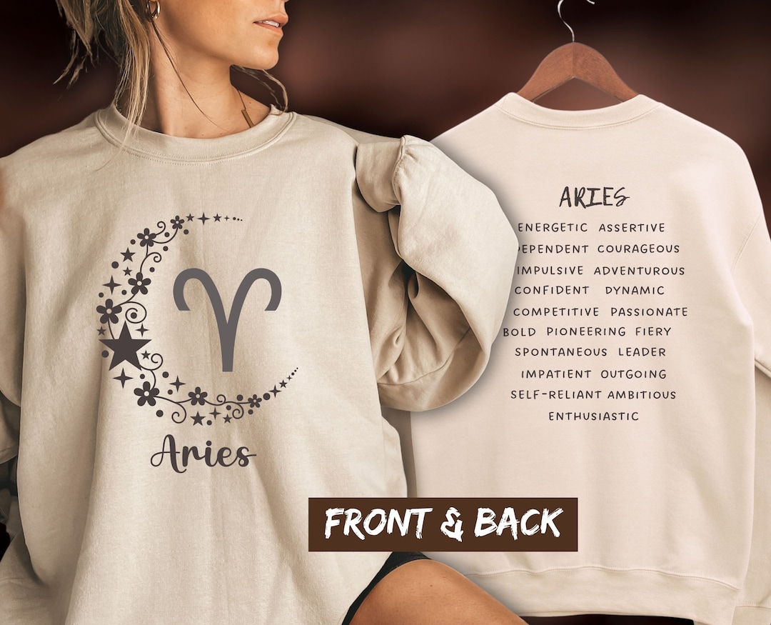Aries Zodiac Shirt, Celestial Aries Sweatshirt, Astrology Sweater ...