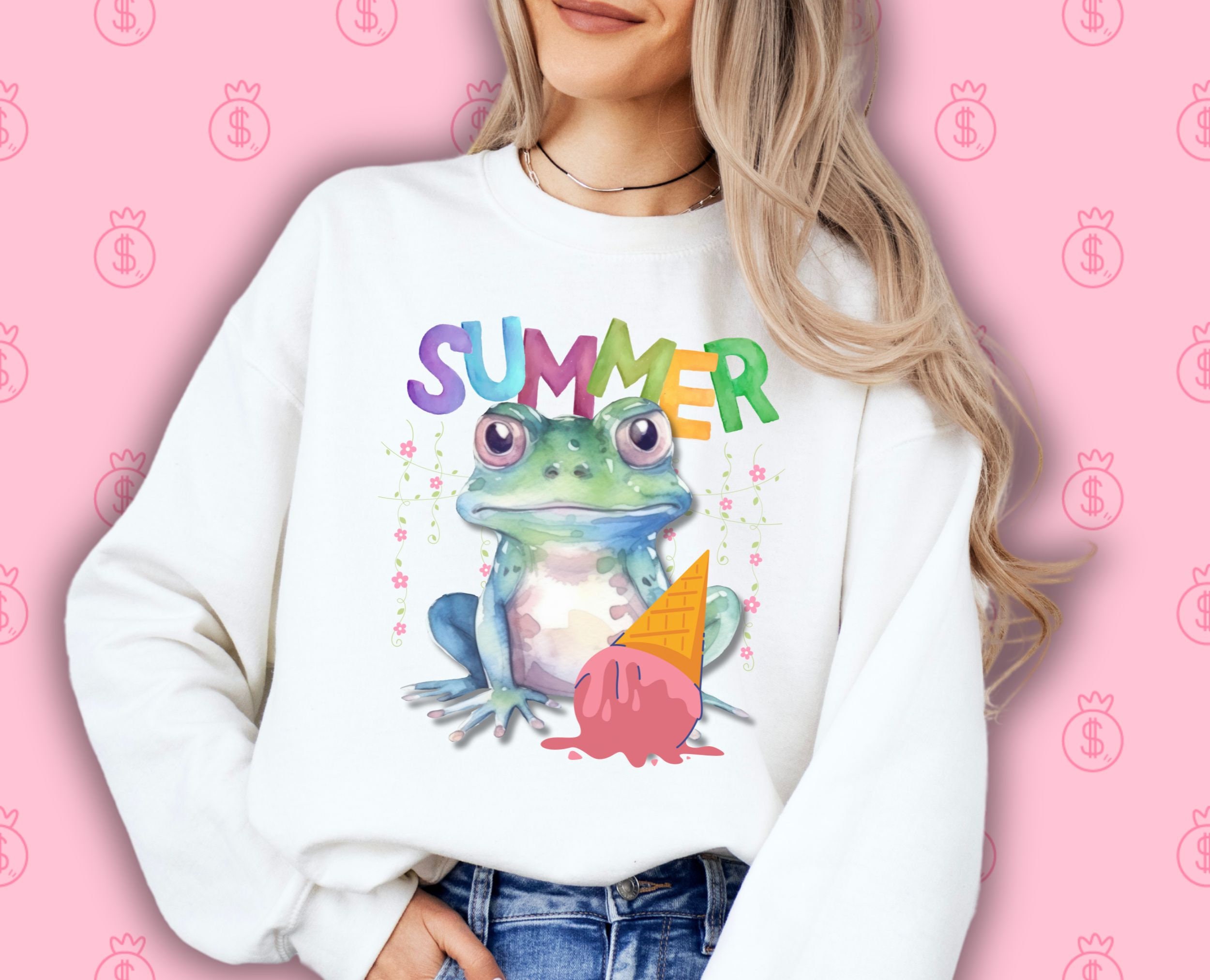 Cottagecore Sweatshirt, Summer Vacation Sweater, Toad and Frog Shirt ...