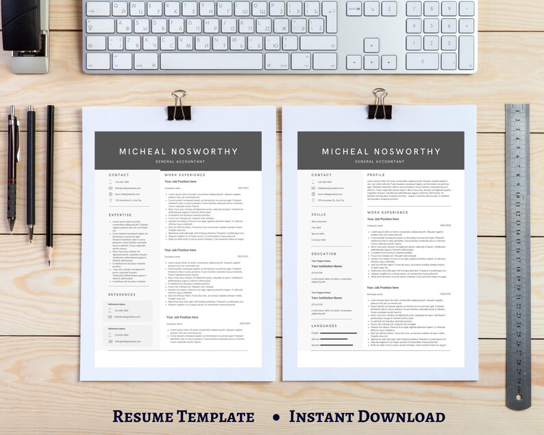 Professional Resume Template | Minimalist CV Resume | Modern Creative ...