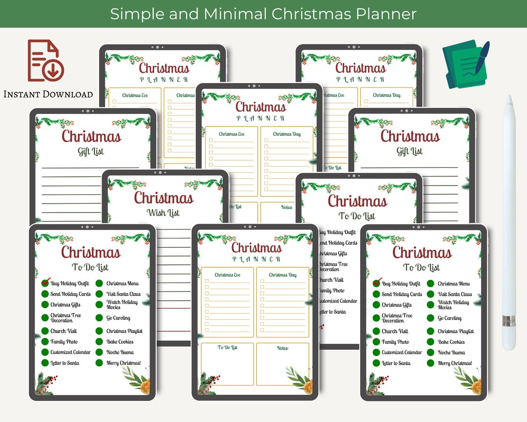 Christmas Planner Printable, Holiday Planner, Xmas Planner, Christmas ...