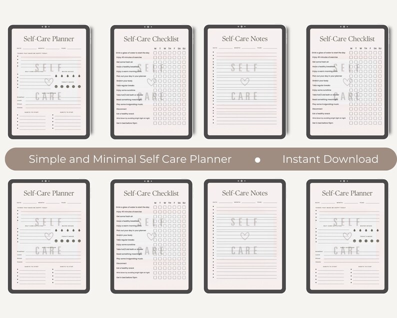Self-care Planner, Self Care Checklist, Self Care Tracker, Wellness ...