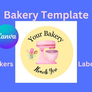 Bakery Sticker Template | Bakery Logo Template | Cakery Template - Etsy