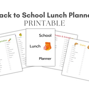 School Lunch Planner Printable | Editable Weekly Lunch Menu | Meal Prep ...