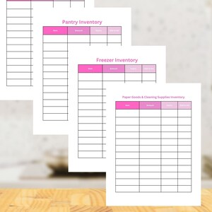 Printable Kitchen Inventory Tracking Bundle 4 Sheets and Grocery List ...