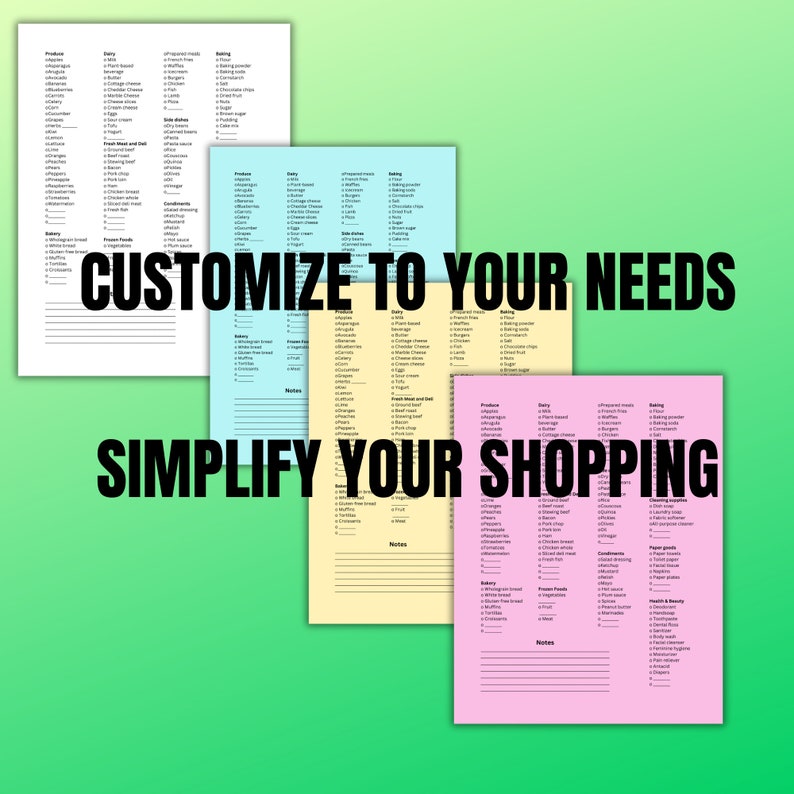 Grocery Shopping Checklist Printable Editable Shopping List Canva ...