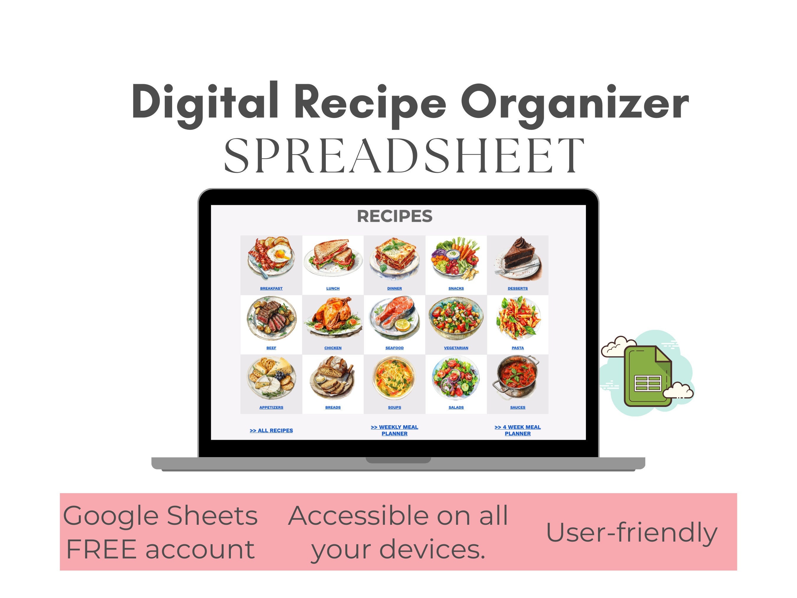 Digital Cookbook Template | Blank Recipe Book | Custom Cookbook ...