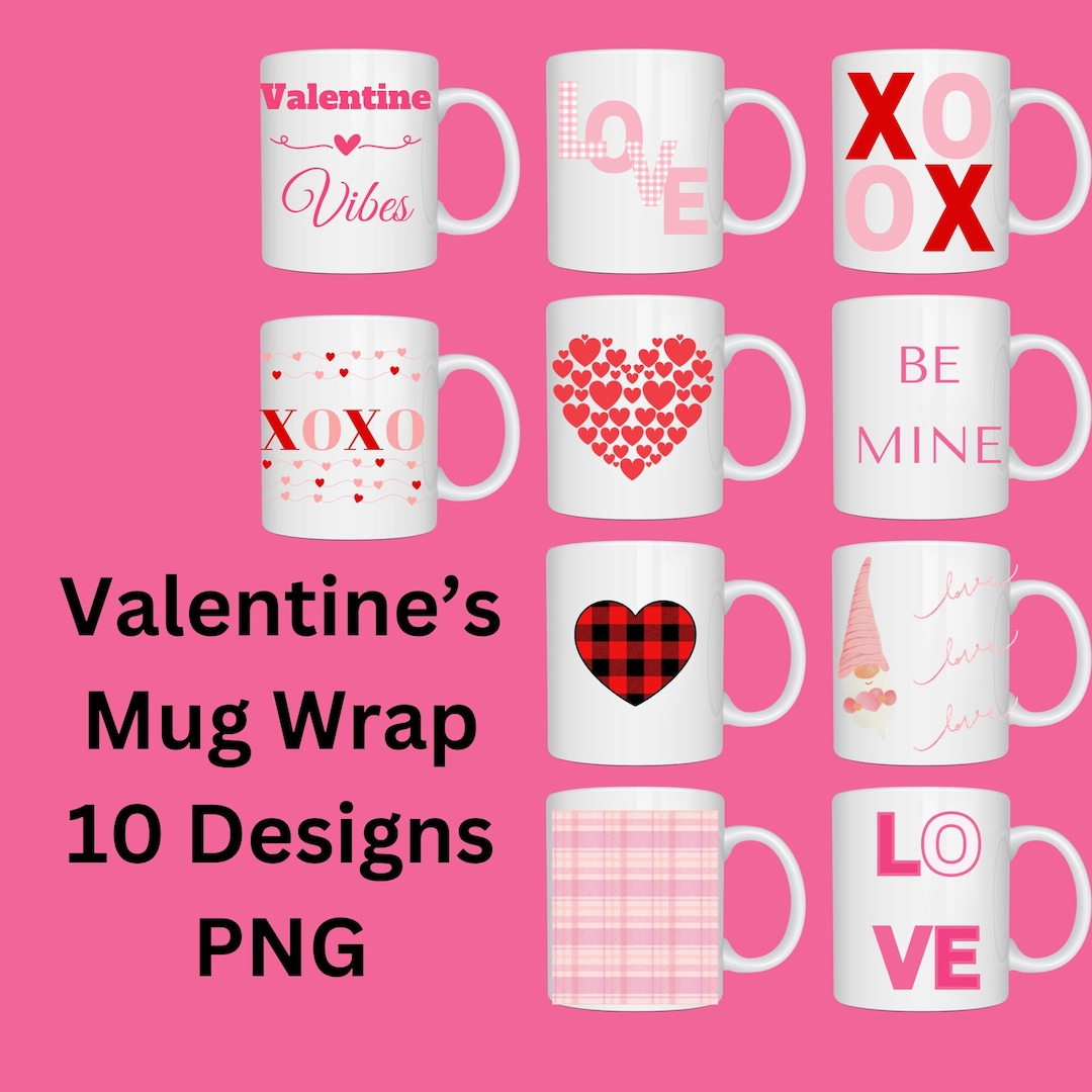 Valentine's Day Mug Designs PNG Bundle, Valentine SVG - Etsy