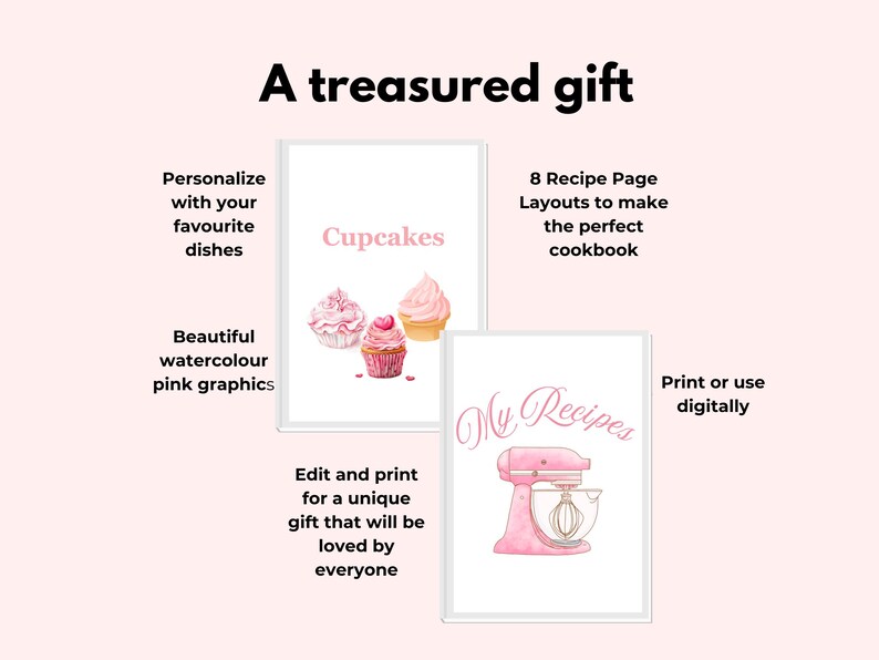 Printable Recipe Binder Custom Cookbook Canva Template Recipe Pages ...