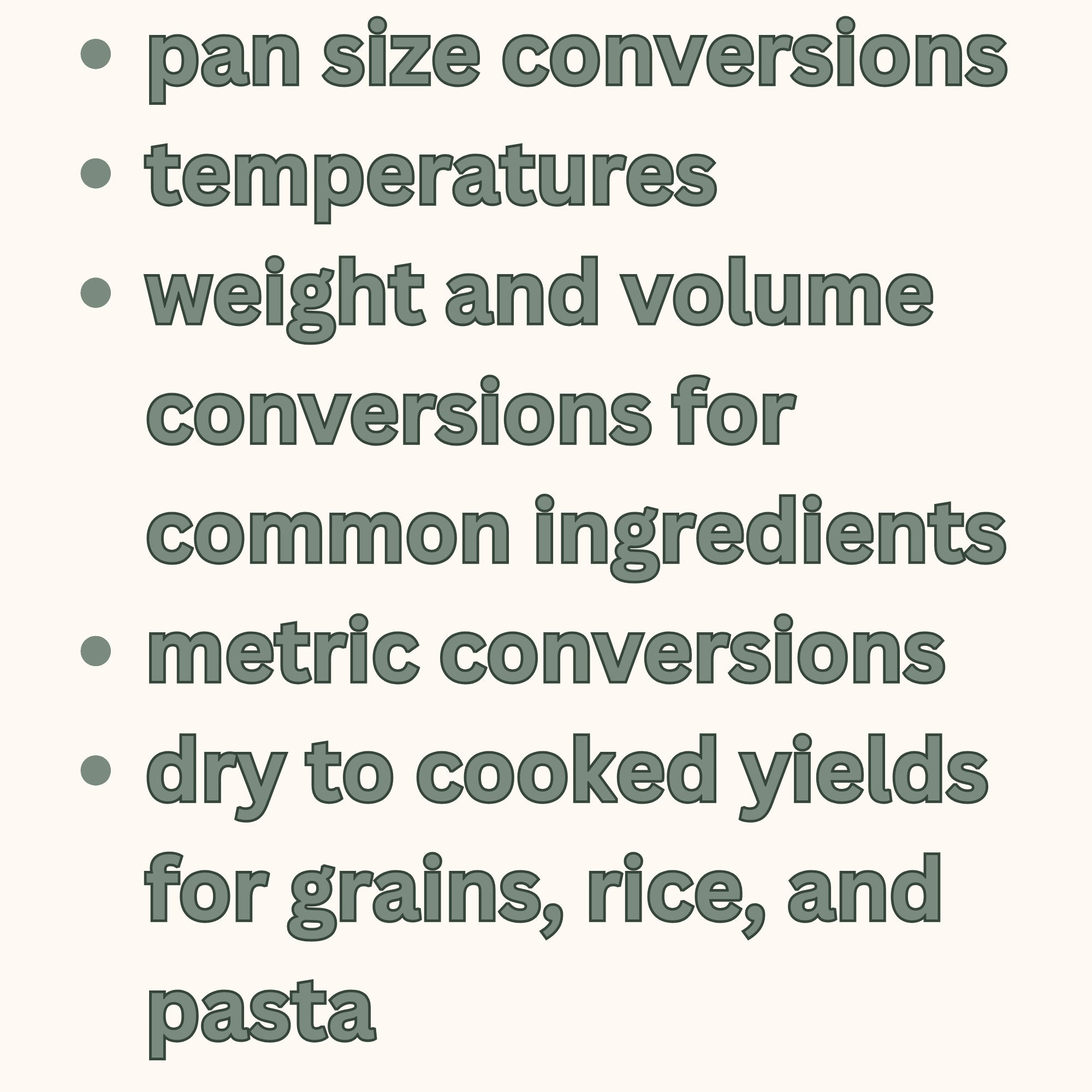 Kitchen Conversions Printable Measurement Chart Ingredients Cooking ...