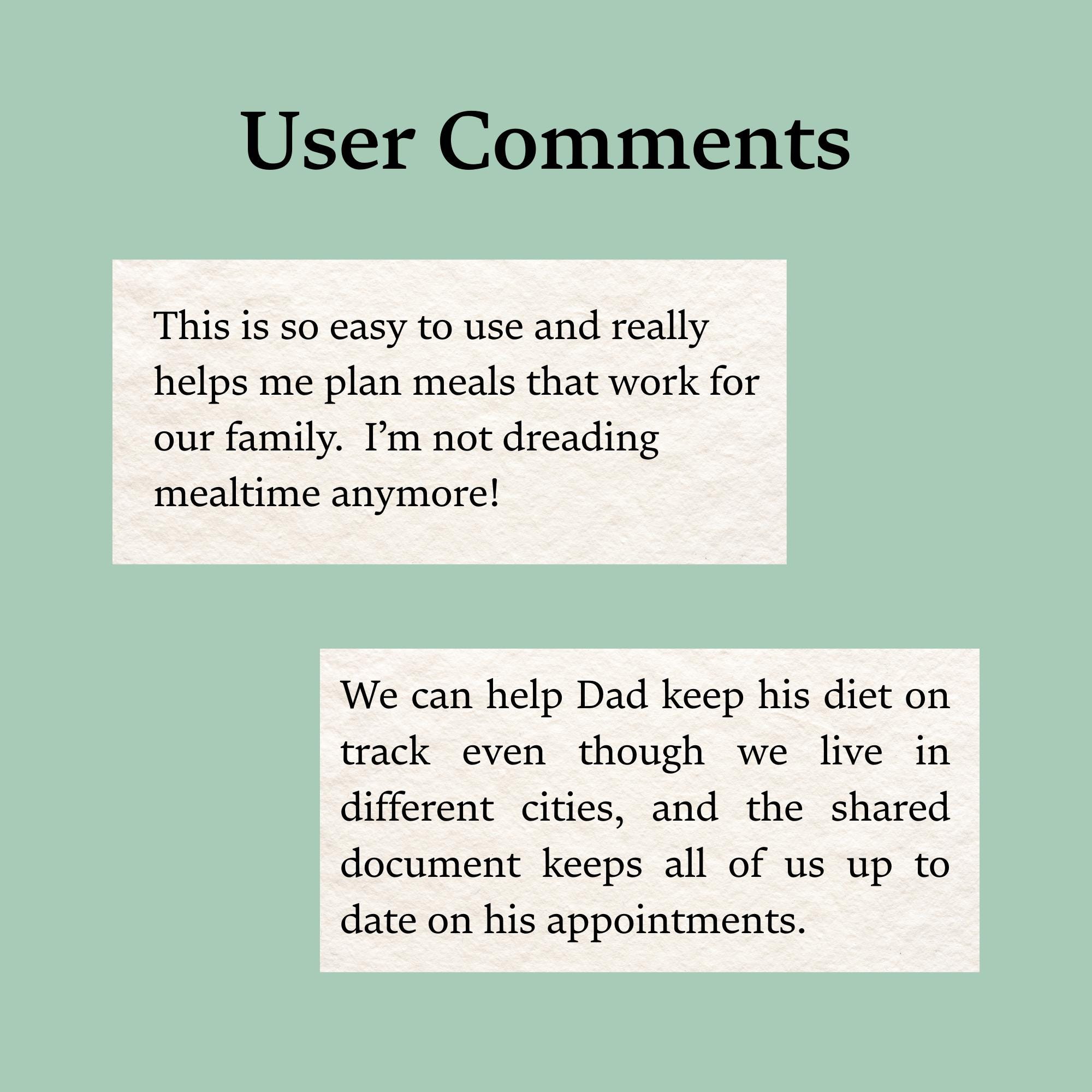 Kidney Care Spreadsheet Dialysis Diet Planner Nutrition Tracker Health ...