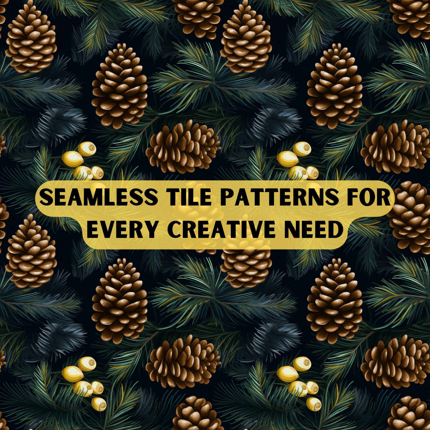16 Seamless Pine Cone Design Bundle, Digital Download, Digital Paper ...