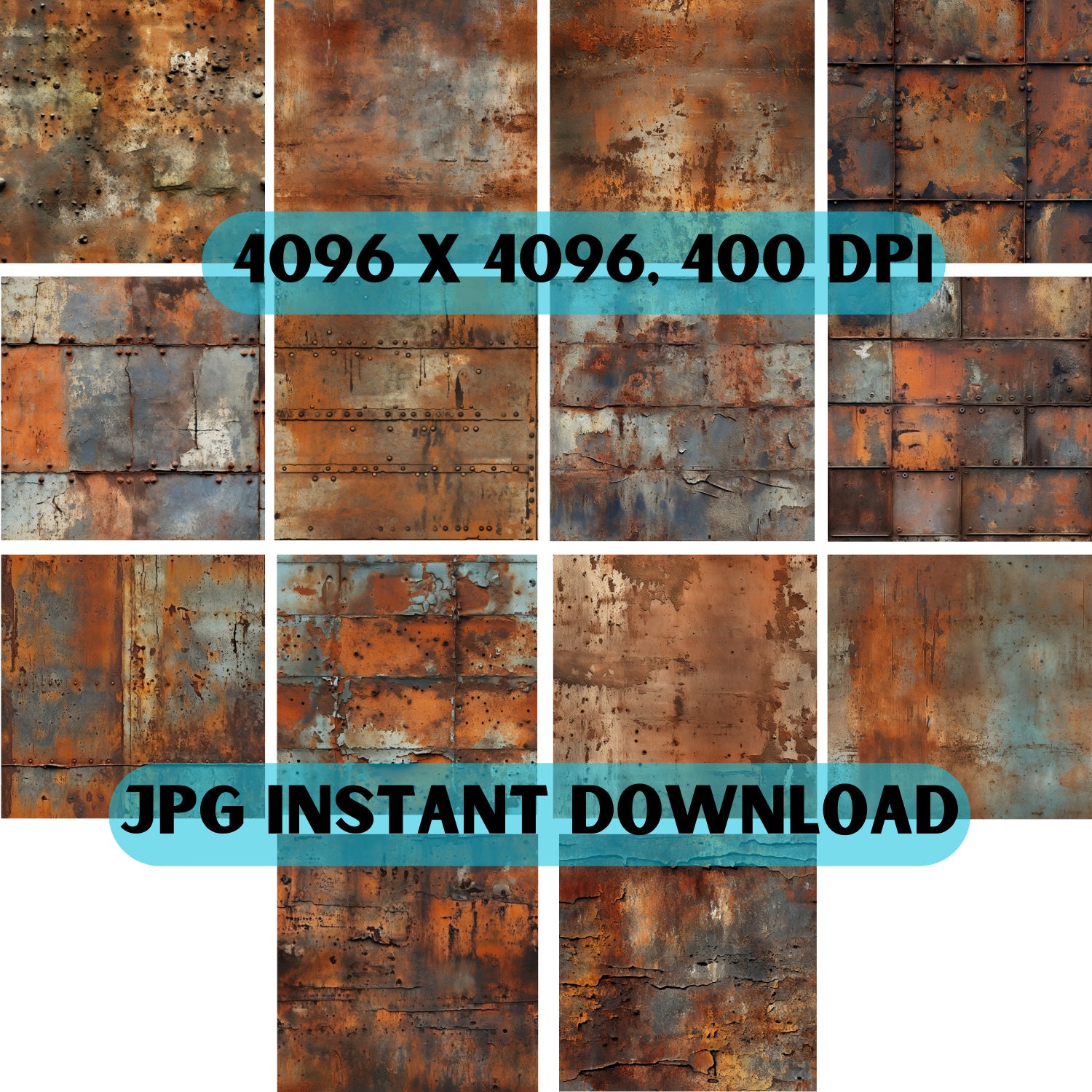 14+4 Seamless Rusty Metal Patterns, Digital Download, Digital Paper ...