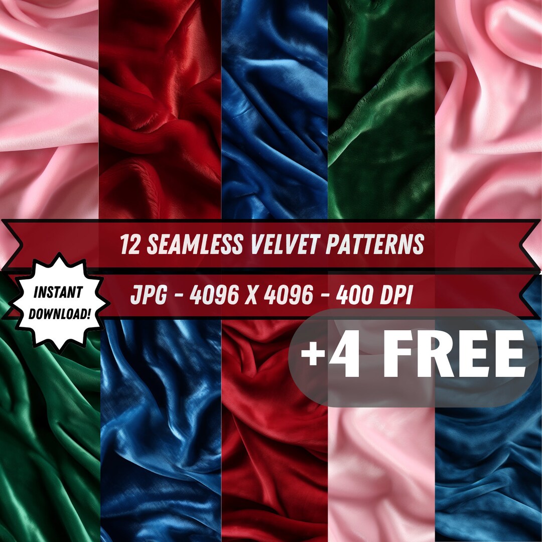 12+4 Seamless Velvet Patterns, Digital Download, Digital Paper ...
