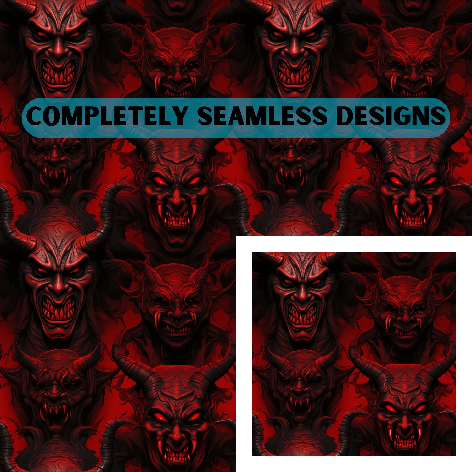 13+4 Seamless Devil and Demon Patterns, Digital Download 400 DPI ...