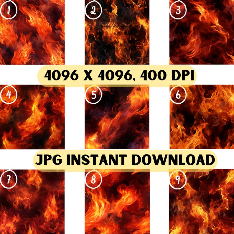 10+4 Seamless Fire Patterns, Digital Download, Digital Paper ...