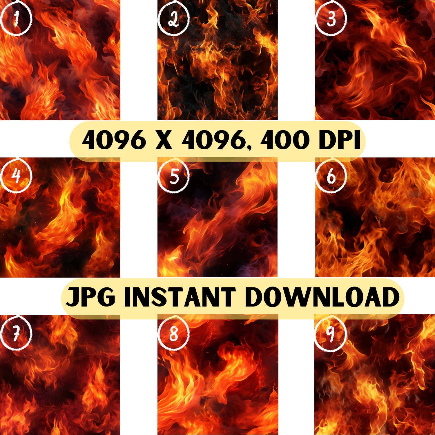 10+4 Seamless Fire Patterns, Digital Download, Digital Paper ...