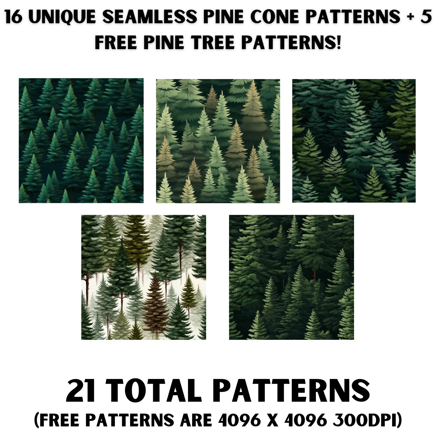 16 Seamless Pine Cone Design Bundle, Digital Download, Digital Paper ...