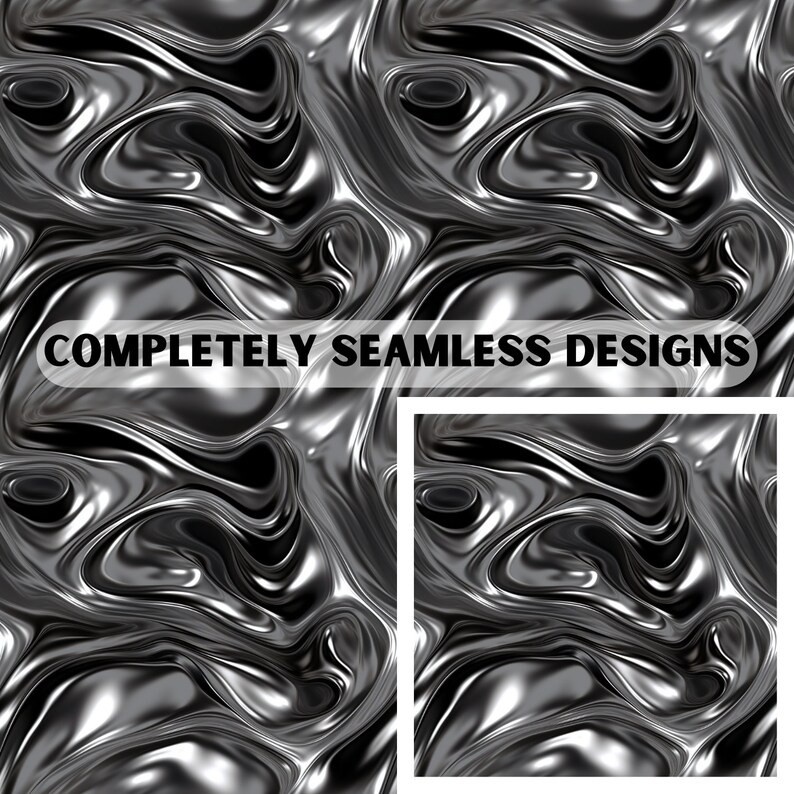 12+4 Seamless Liquid Metal Patterns, Digital Download, Digital Paper ...