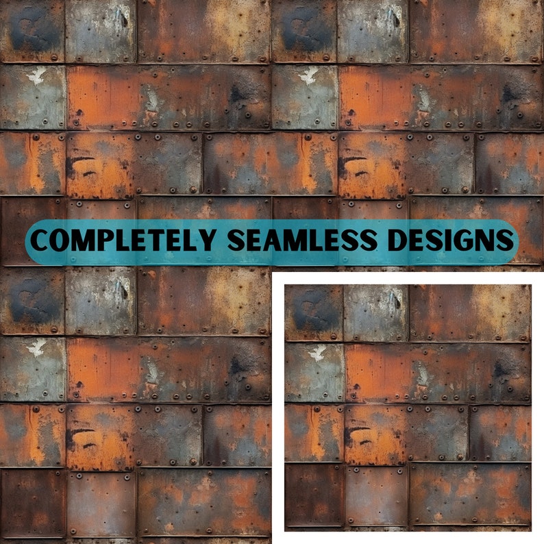 14+4 Seamless Rusty Metal Patterns, Digital Download, Digital Paper ...