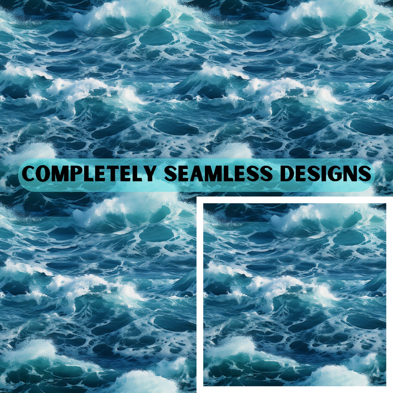 12+4 Seamless Ocean Wave Patterns, Digital Download, Digital Paper ...