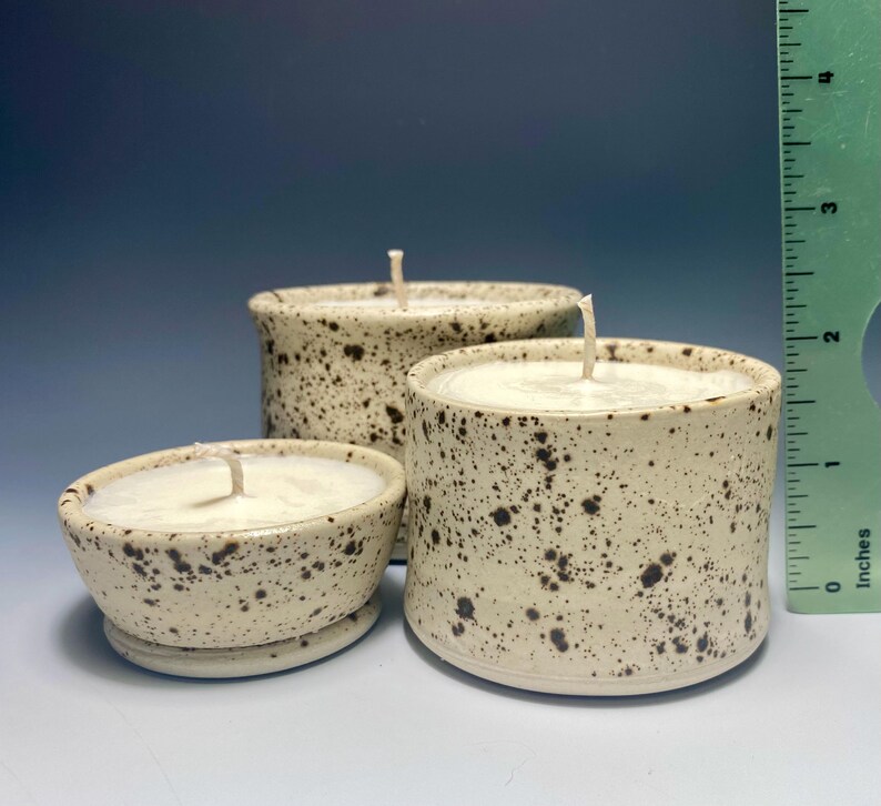 Handmade Ceramic Soy Wax 3-candle Set, Reusable Pottery Cups, Ramekin ...