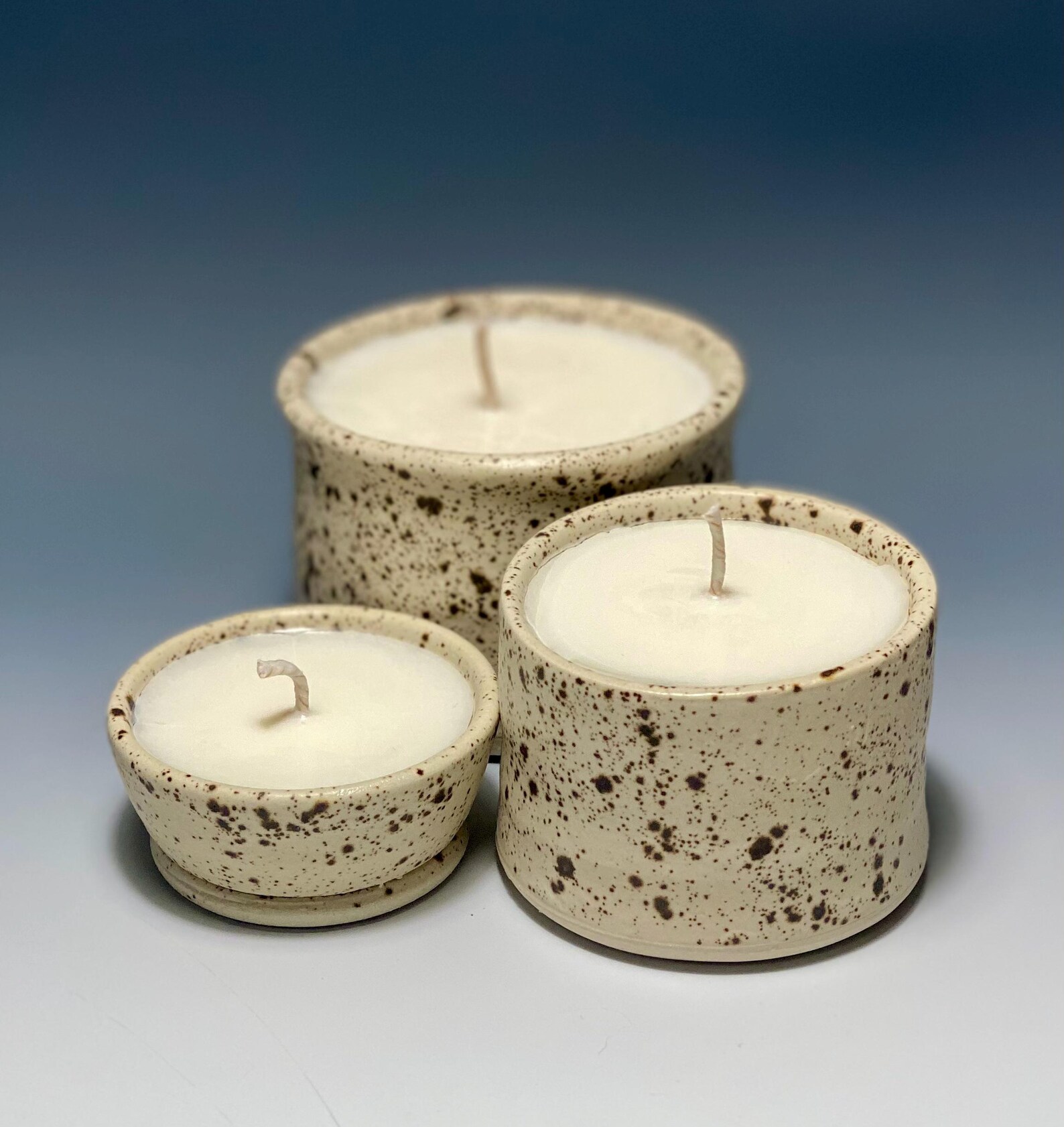 Handmade Ceramic Soy Wax 3-candle Set, Reusable Pottery Cups, Ramekin ...