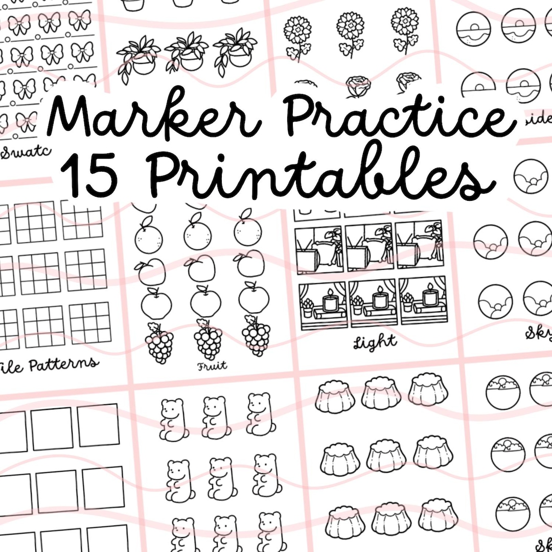 Marker Practice Sheets: Color Swatches & Blending Squares (digital ...