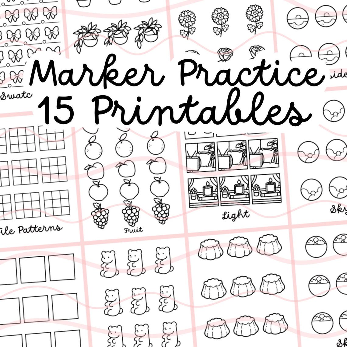 Marker Practice Sheets: Color Swatches & Blending Squares (digital ...