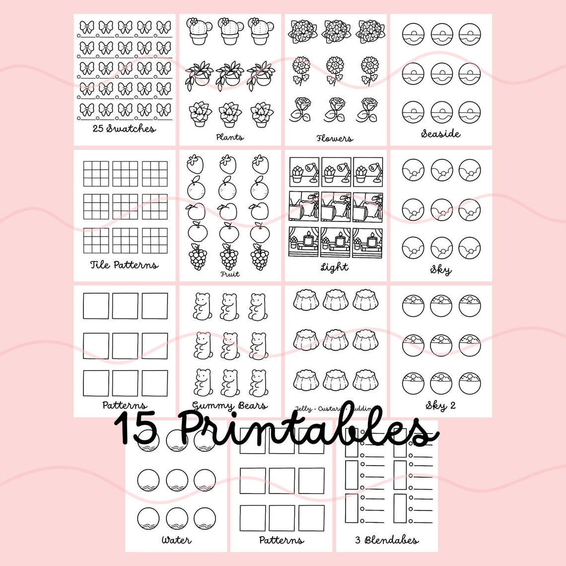 Marker Practice Sheets: Color Swatches & Blending Squares (digital ...