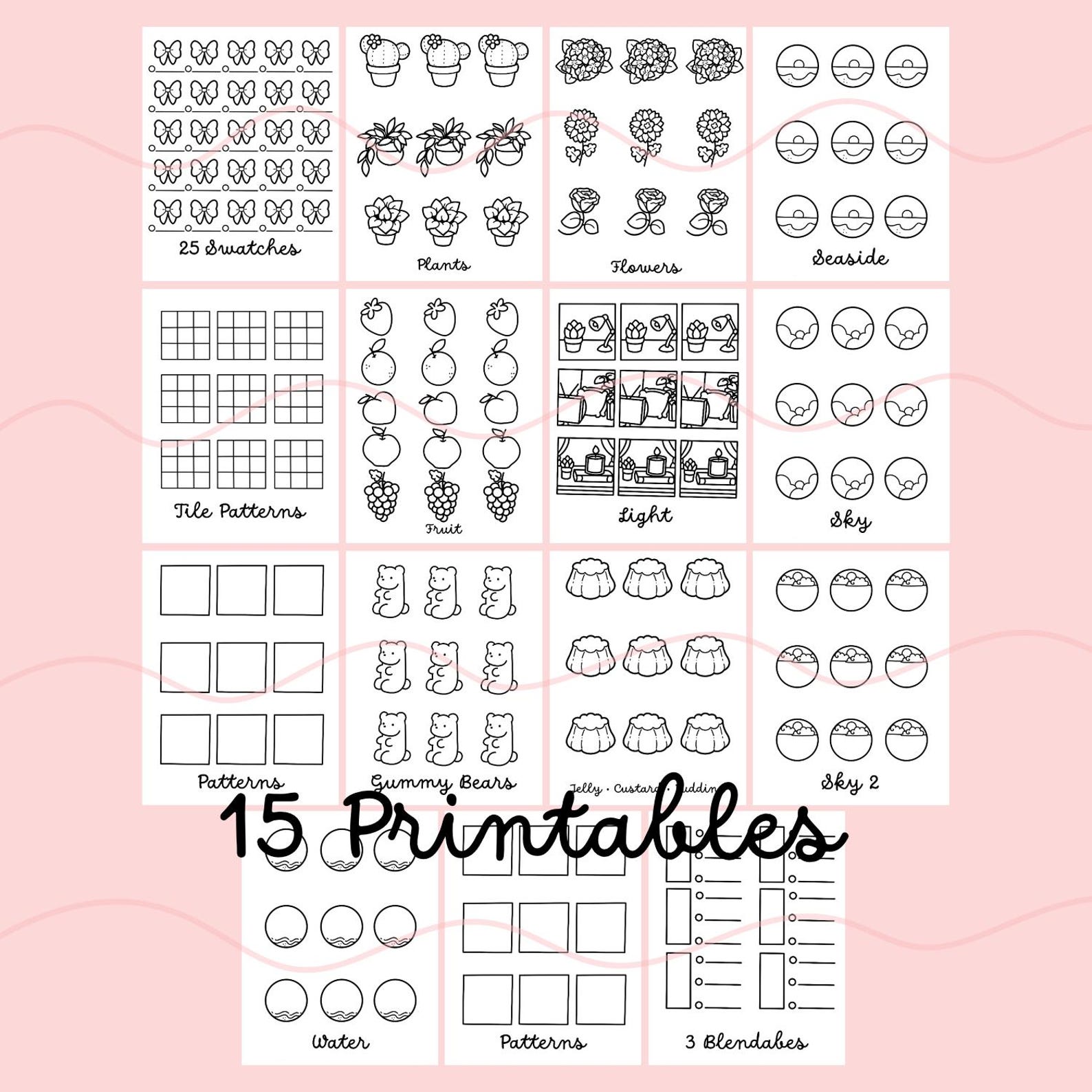 Marker Practice Sheets: Color Swatches & Blending Squares (digital ...