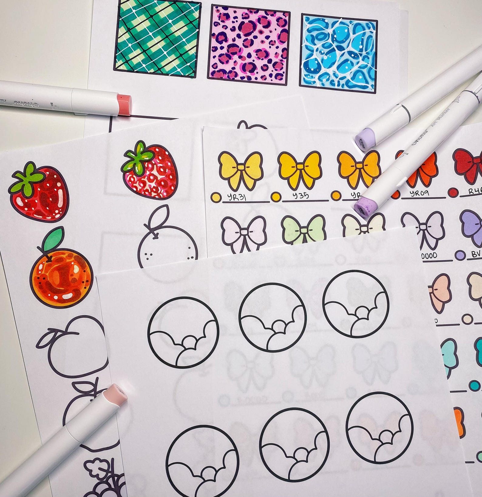 Marker Practice Sheets: Color Swatches & Blending Squares (digital ...