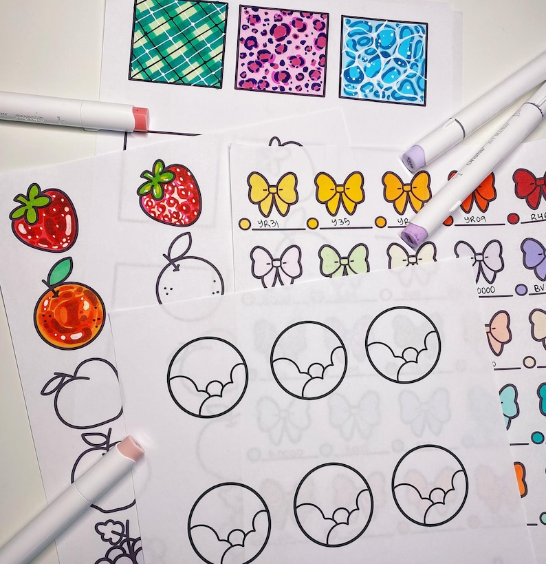 Marker Practice Sheets: Color Swatches & Blending Squares (digital ...