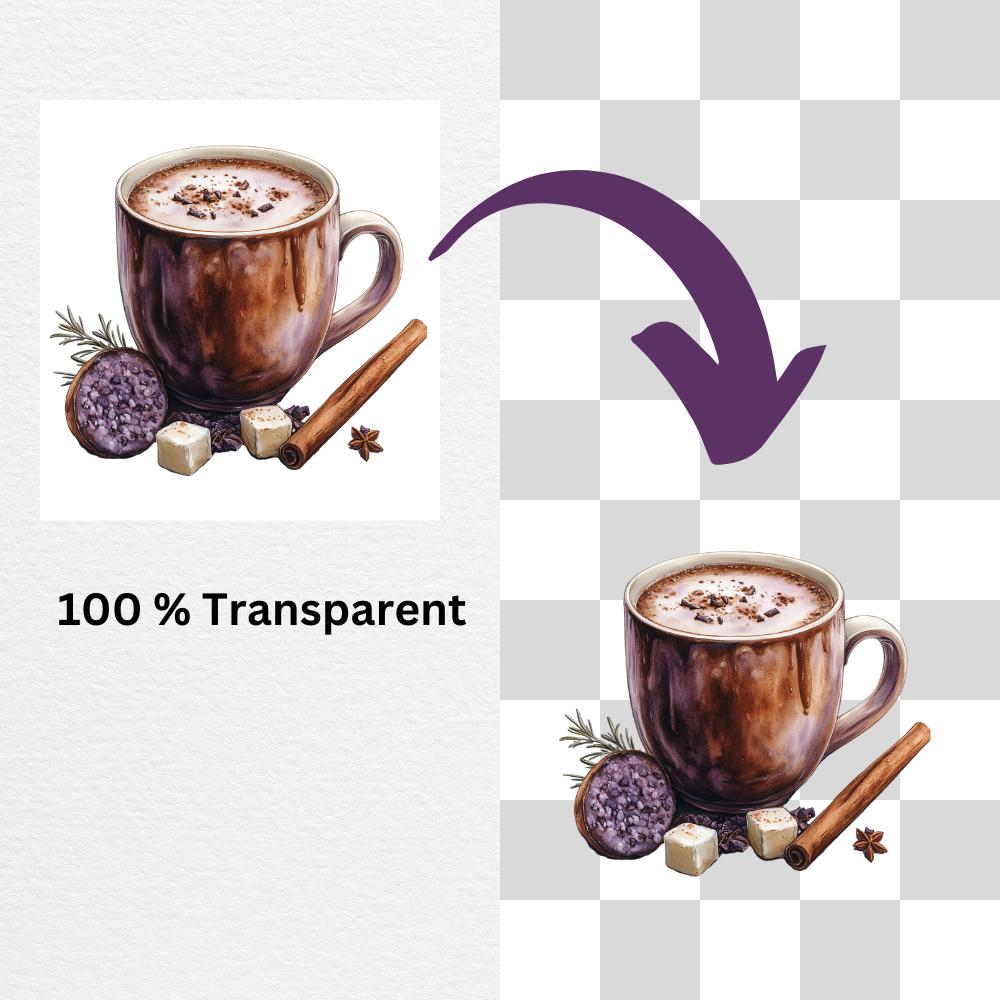 Imperial Purple Hot Cocoa Mug Clipart Collection, Junk Journaling ...