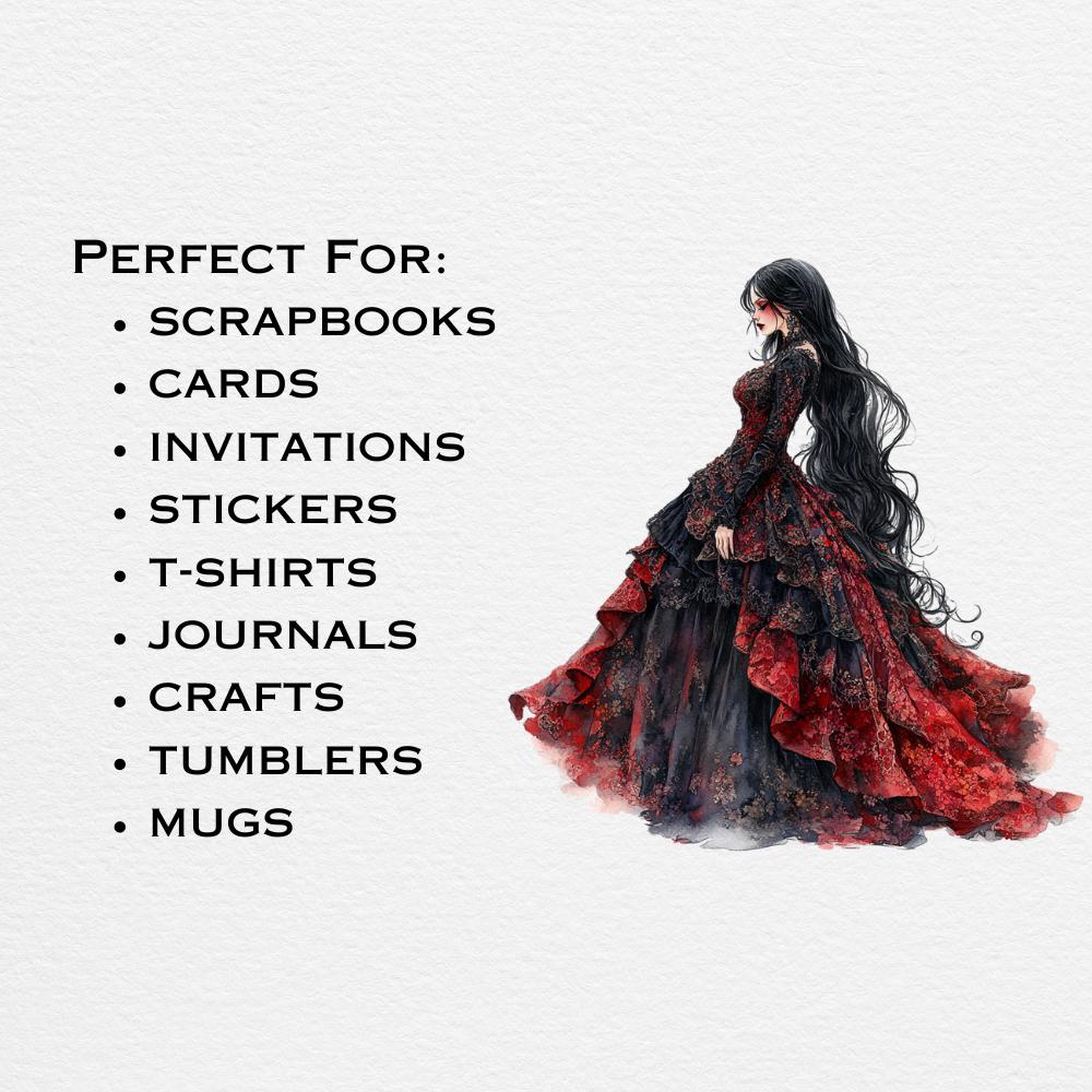 Persian Plum Vampire Clipart Collection, Junk Journaling, 23 ...