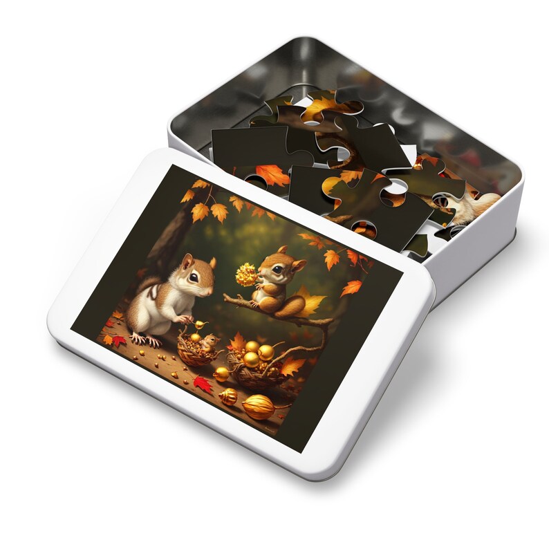 Autumn Harvest Squirrels A Golden Moment: Jigsaw Puzzle 30, 110, 252 ...
