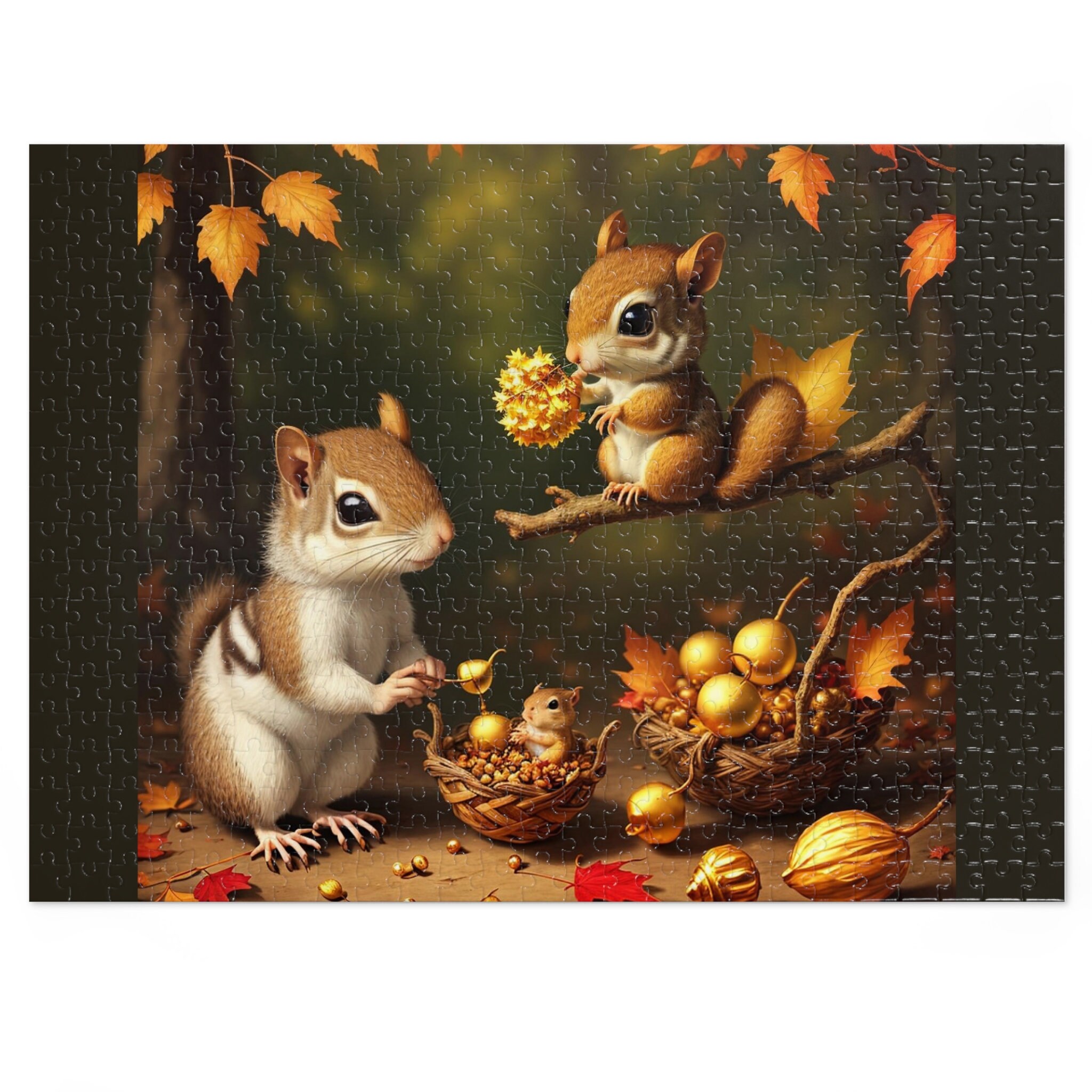Autumn Harvest Squirrels A Golden Moment: Jigsaw Puzzle 30 - Etsy