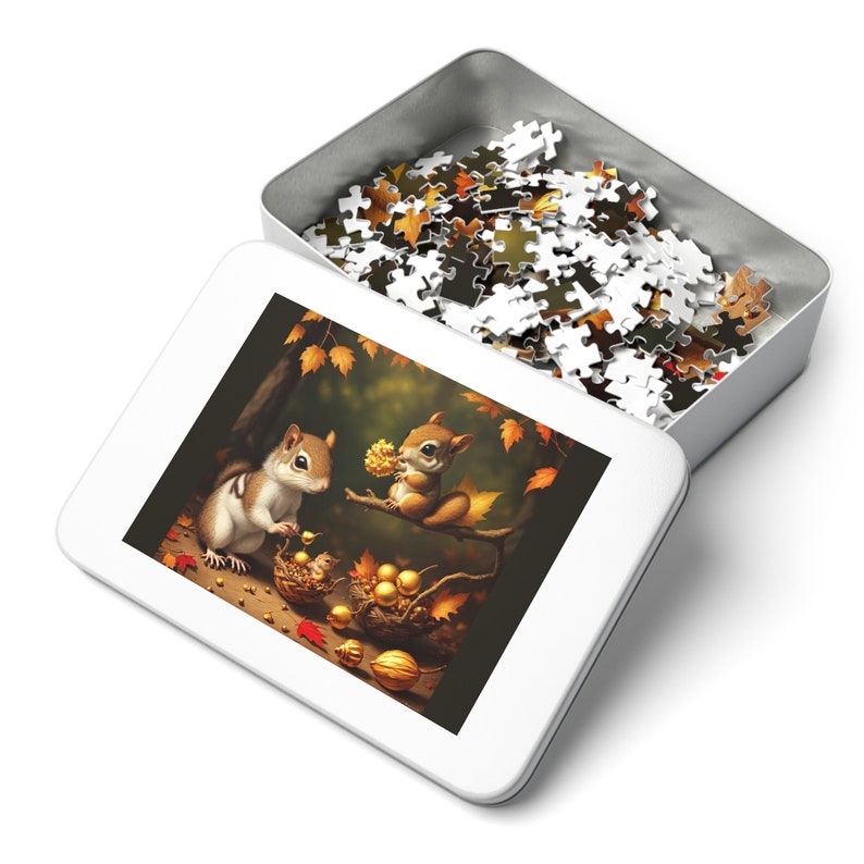 Autumn Harvest Squirrels A Golden Moment: Jigsaw Puzzle 30, 110, 252 ...
