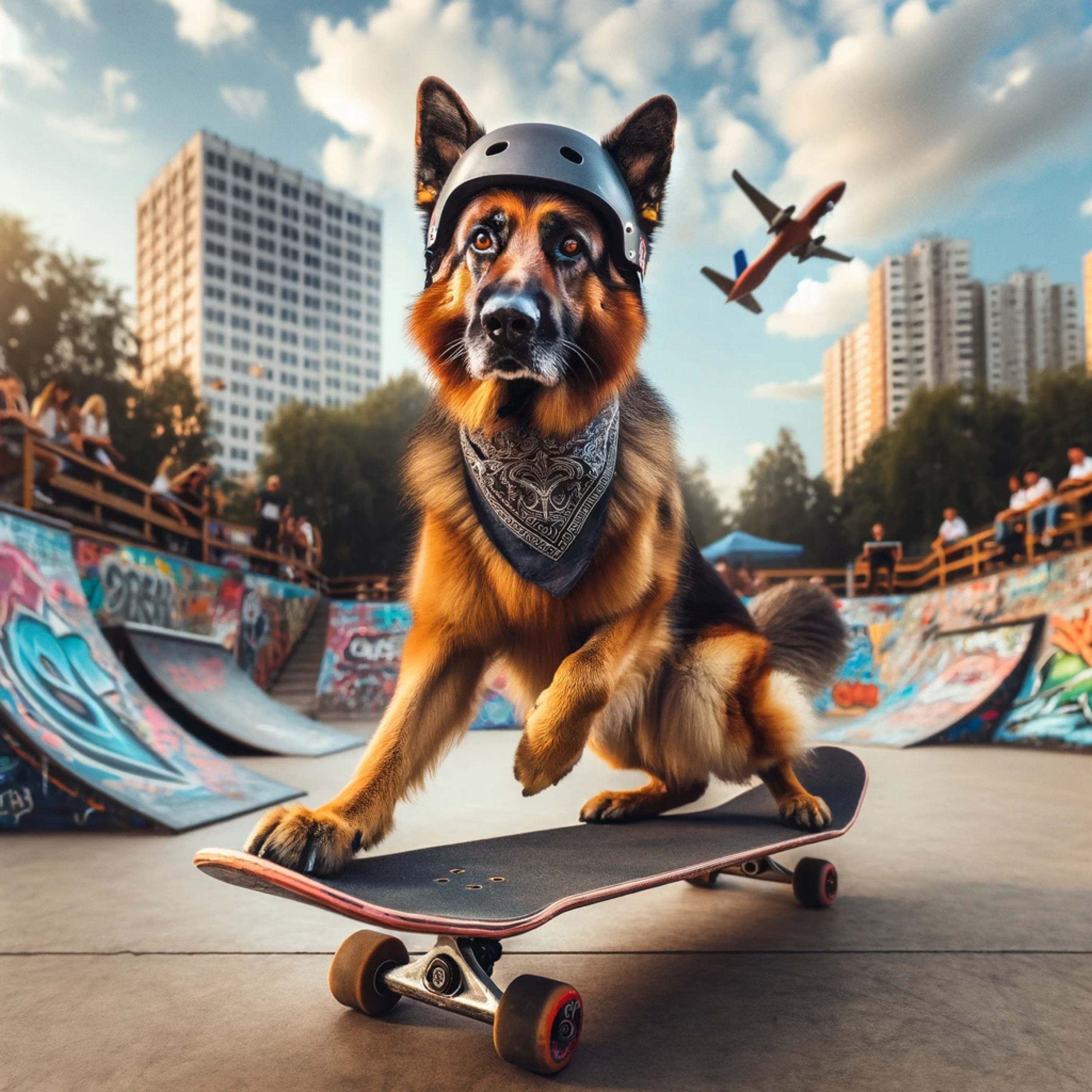 Radical Paws - Skateboarding Pup on the Ramp - Etsy