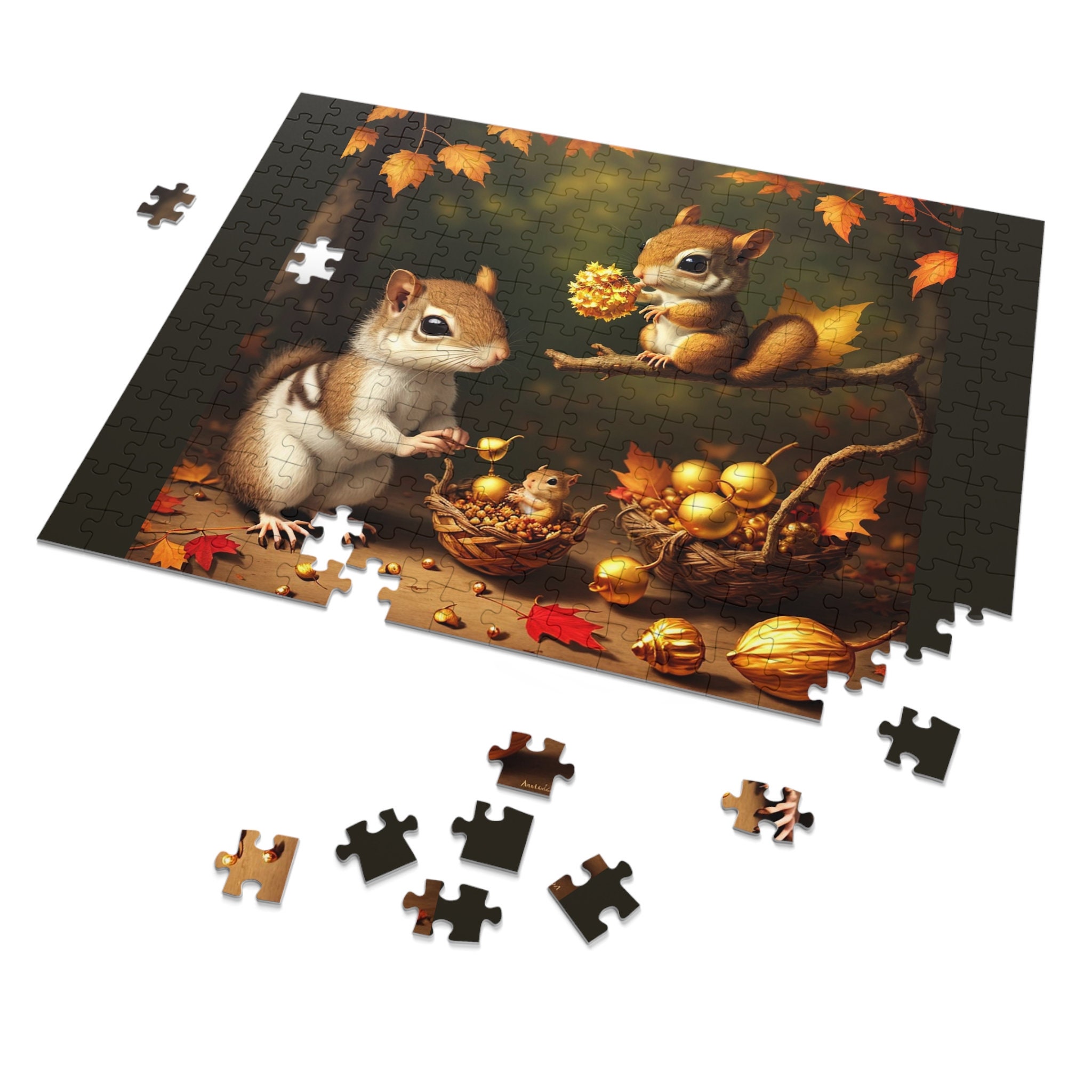 Autumn Harvest Squirrels A Golden Moment: Jigsaw Puzzle 30 - Etsy