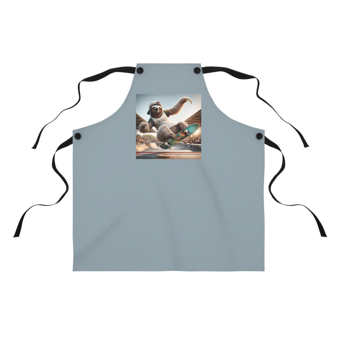 Slacker the Skater Sloth Ride With Style: Apron AOP - Etsy