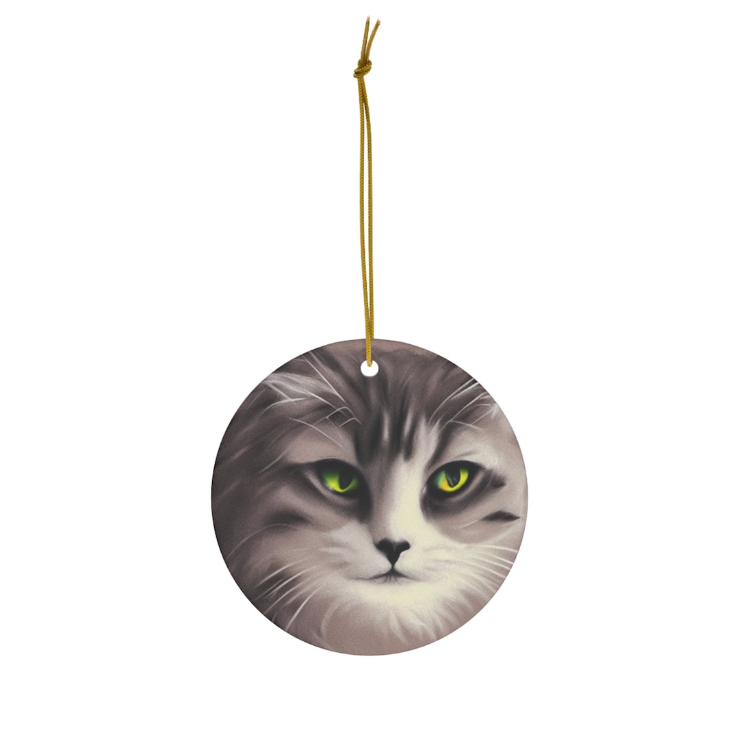 Fluffy Regal Cuddly Cat: Ceramic Ornament 4 Shapes - Etsy