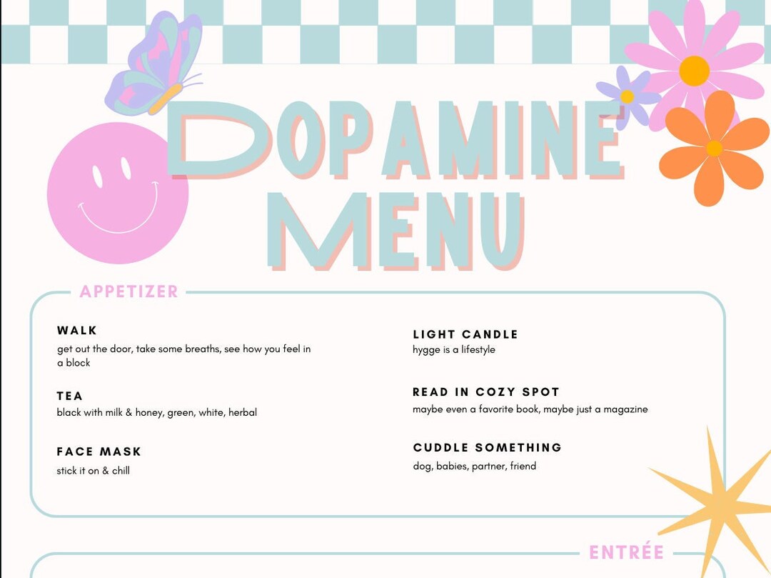 Customizable Dopamine Menu | Pastel and Cheery List of Quick Activities ...