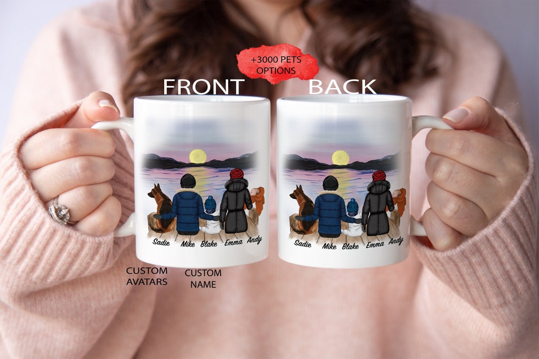 Personalized Family With Newborn Baby Toddler Dog Cat Pet Mom Dad Mug ...