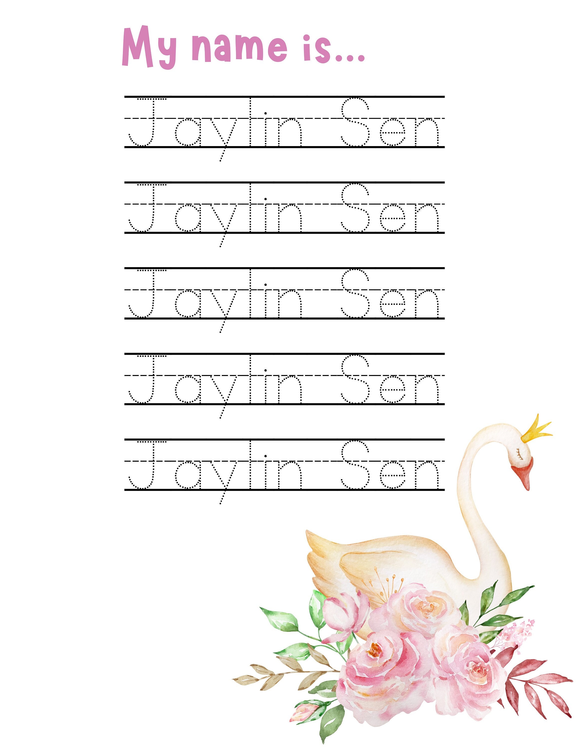 Name Tracing for Girls and Boys - Etsy