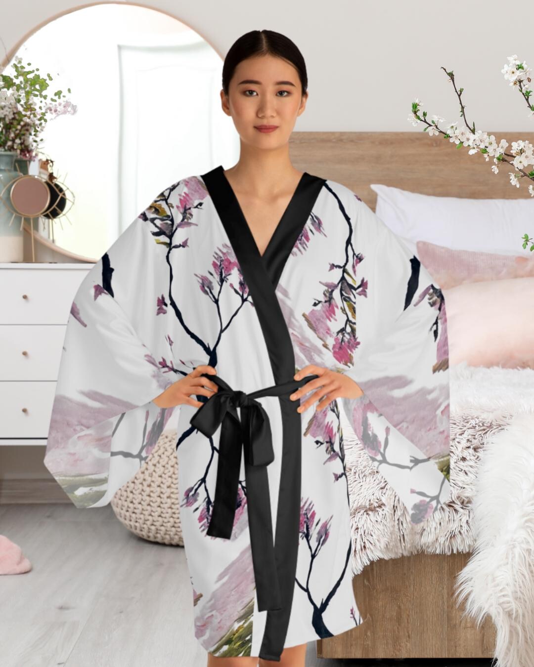 Kimono Robe Floral Wedding Robe for Her Bridal Outfit Cover up Gift for ...